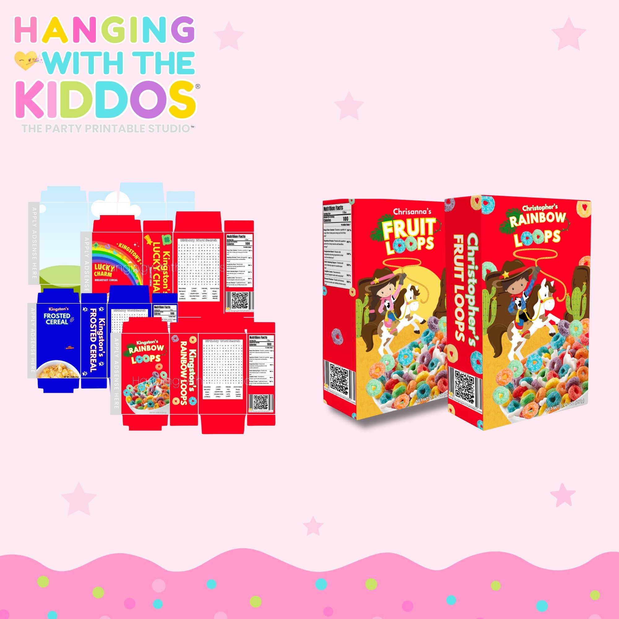 Mini Cereal Box Template – Studio Hanging with the Kiddos